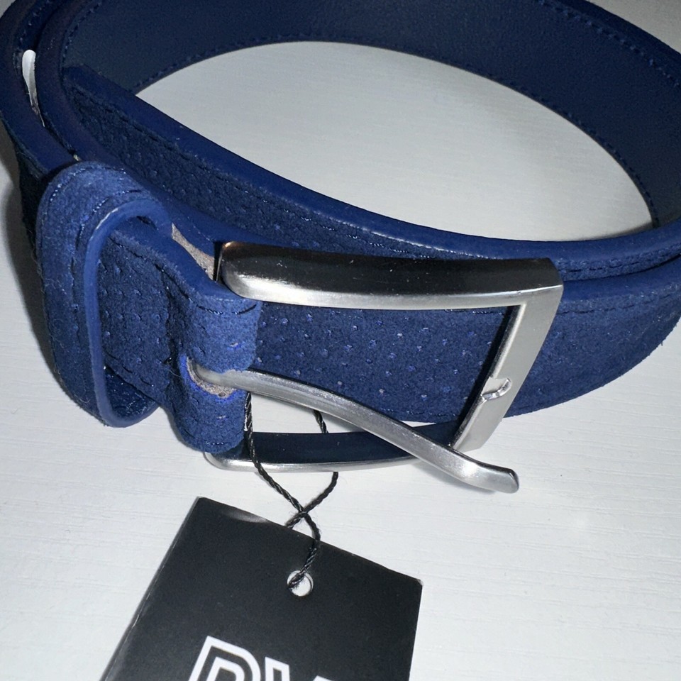 PX Clothing Men's Navy Perforated Suede Belt Size 40 New with Tags MSRP ...