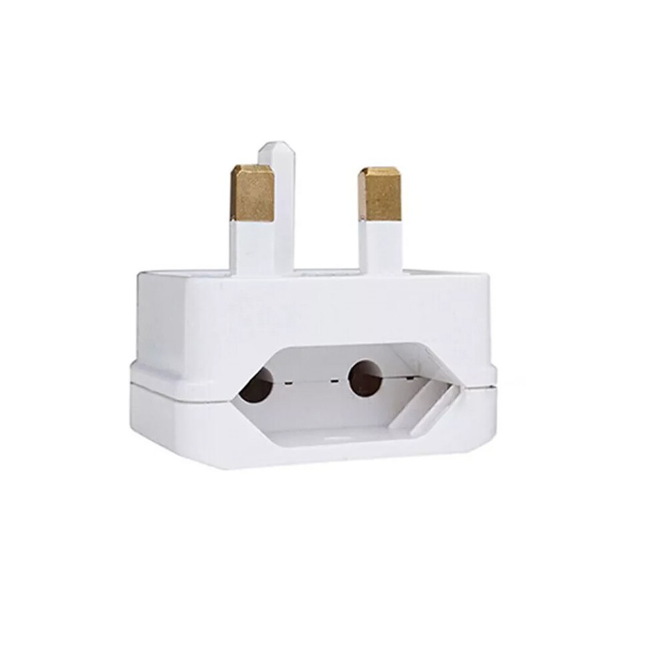 European 2 Pin to UK 3 Pin Power Plug Adaptor Converter Euro EU Travel ...