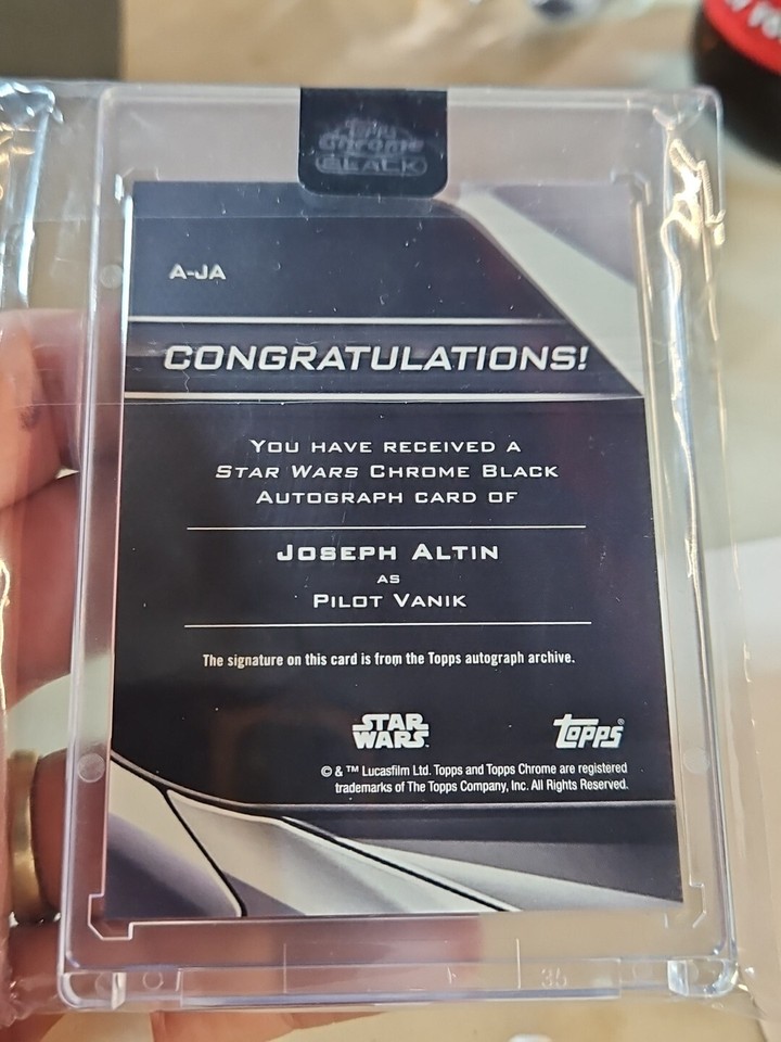 2023 Topps Chrome Black Star Wars Jospeh Altin As Pilot Vanik Auto #AJA ...