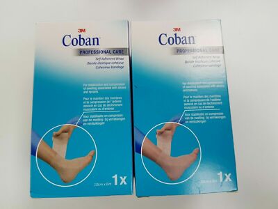 2 x 10cm x 6m 3M Coban Self Adhesive Cohesive Bandage Wrap To Secure ...