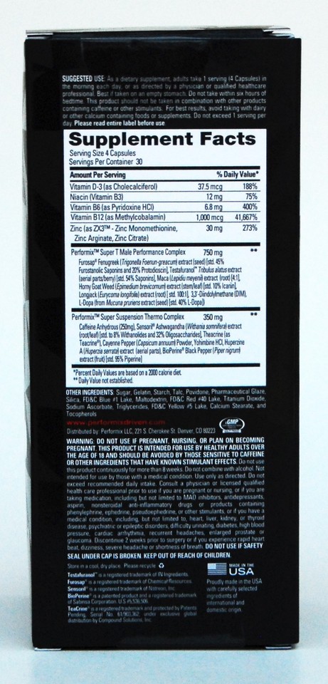 Performix Super Male T v2x, 120 capsules, thermogenic and energy ...