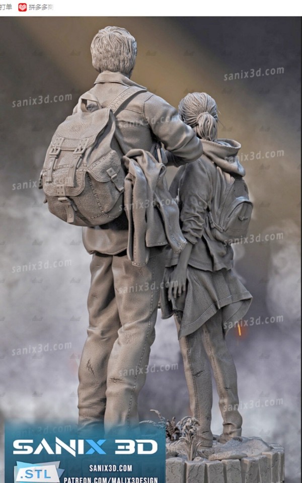 1/18 resin figures model Joel and Ellie 3D printing Unassembled ...