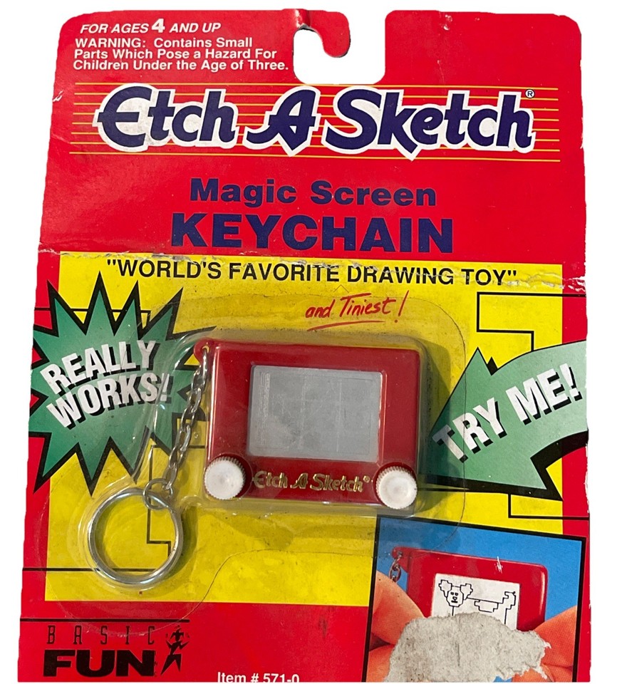 Basic Fun Etch-a-Sketch Keychain #571-0 NIB 1997 miniature toy NEW | eBay