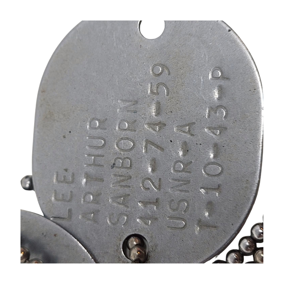 Vintage Original WW2 Oval Metal Military Pair Dog Tags US Navy Reserve ...