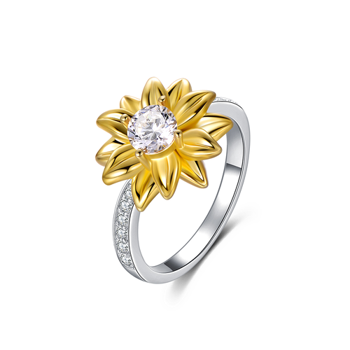 Sunflower Ring 925 Sterling Silver You Are My Sunshine Ring Jewelry ...