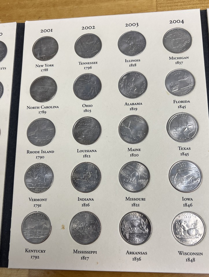 U.S. Fifty State Commemorative Quarters 1999-2008 Complete Set 52 Coins ...
