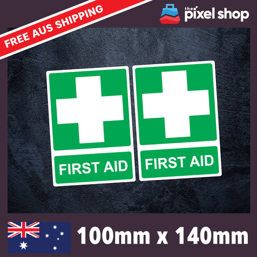 First Aid x 2 Stickers - Decal Safety Funny Joke Boat 4x4 aussie | eBay ...
