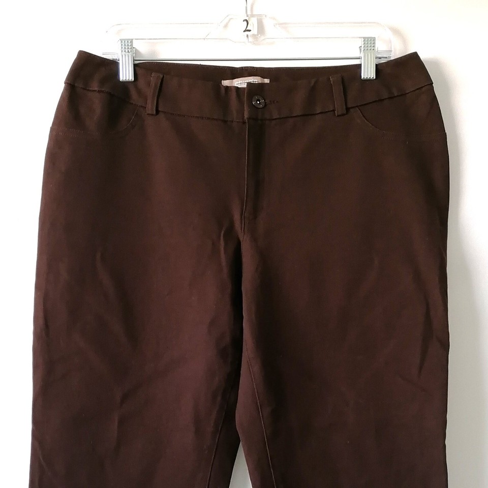 Chico's Women's Chocolate Mid Rise Flat Front Capri Jeans Size 12 US ...