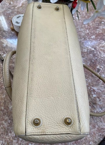 Coach 10529 Hamptons Cream Leather Belted Breaded Carryall Handbag EUC ...