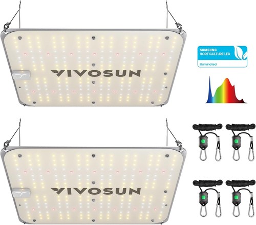 VIVOSUN 2-Pack VS1000E 100W LED Grow Light Full Spectrum 2.5 μmol/J for ...