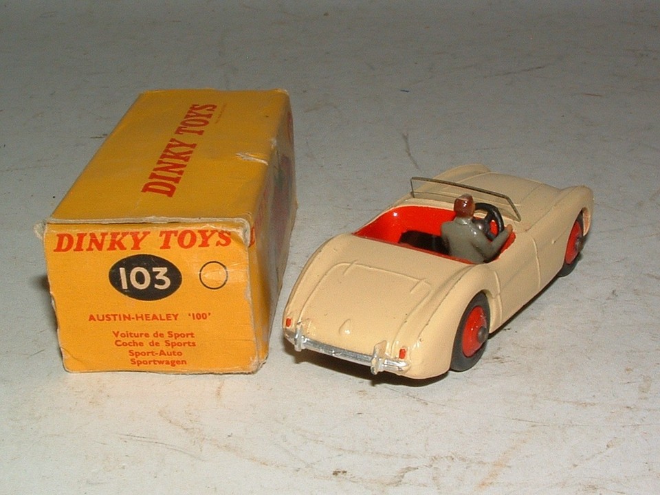 * 1960s DINKY TOYS DIE-CAST #103 AUSTIN-HEALEY 100 SPORTS W/DRIVER MINT ...