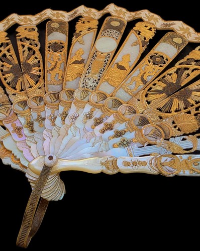 Fine Antique 18th Museum Quality French Mother of Pearl Brisee Hand Fan ...