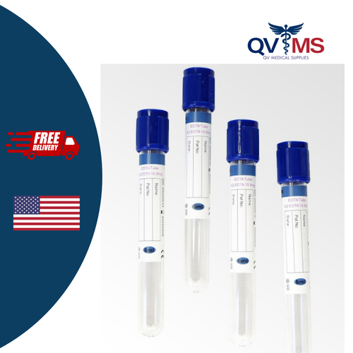 EDTA Tube 6ml K2 EDTA 10.8mg Tube Royal Blue Top (200 Pcs) EXP 5/2025 ...