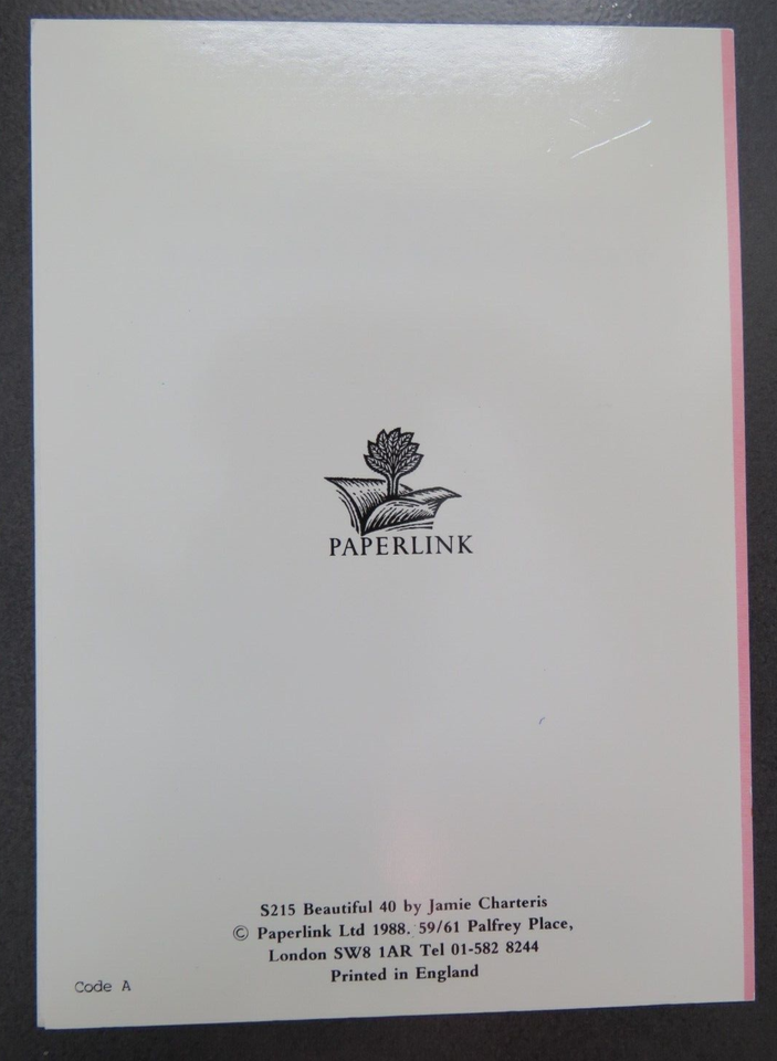 Vintage Greetings 40th Birthday Card S215 Beautiful 40 By Jamie ...