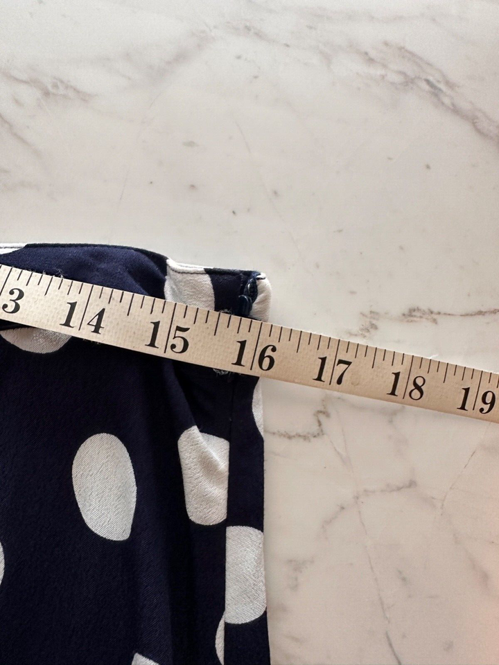 Talbots Womens Dotty Print Midi Skirt Sz 12 Petite Navy Blue White ...