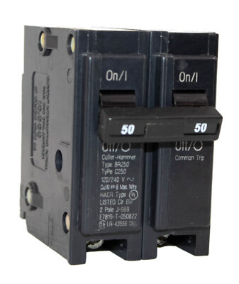 Cutler Hammer BR250 Breaker 50A 120/240V 2P 10KA | eBay