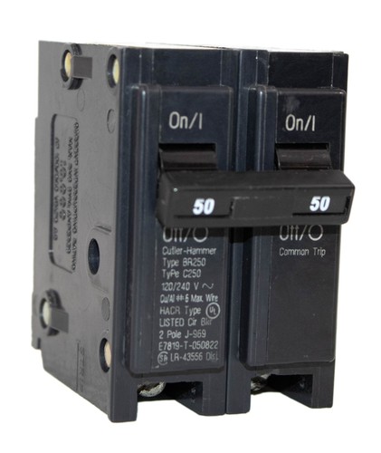 Cutler Hammer BR250 Breaker 50A 120/240V 2P 10KA | eBay