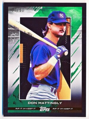 2020 Topps RIP Don Mattingly Black Unripped Rip Card #29 (xx/50) - QTY ...
