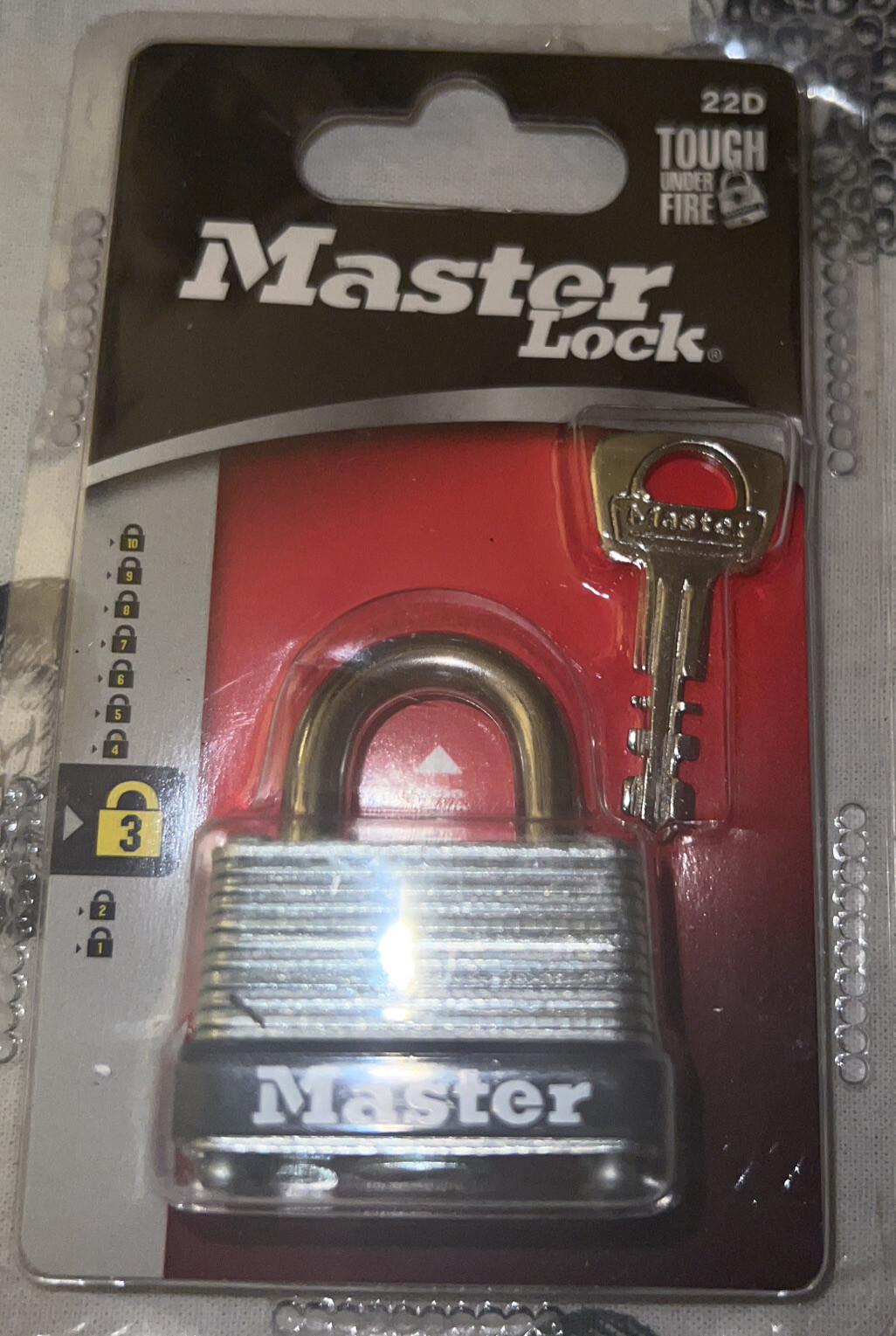 Master Lock 22D Laminated Steel Warded Padlock, 1-1/2-Inch Wide Body, 5 ...