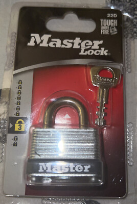 Master Lock 22D Laminated Steel Warded Padlock, 1-1/2-Inch Wide Body, 5 ...