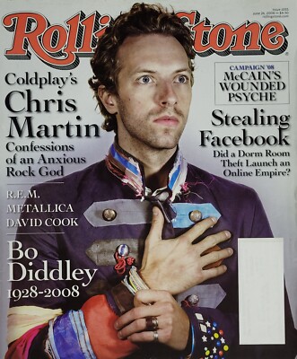 CHRIS MARTIN June 2008 ROLLING STONE Magazine BO DIDDLEY / R.E.M ...