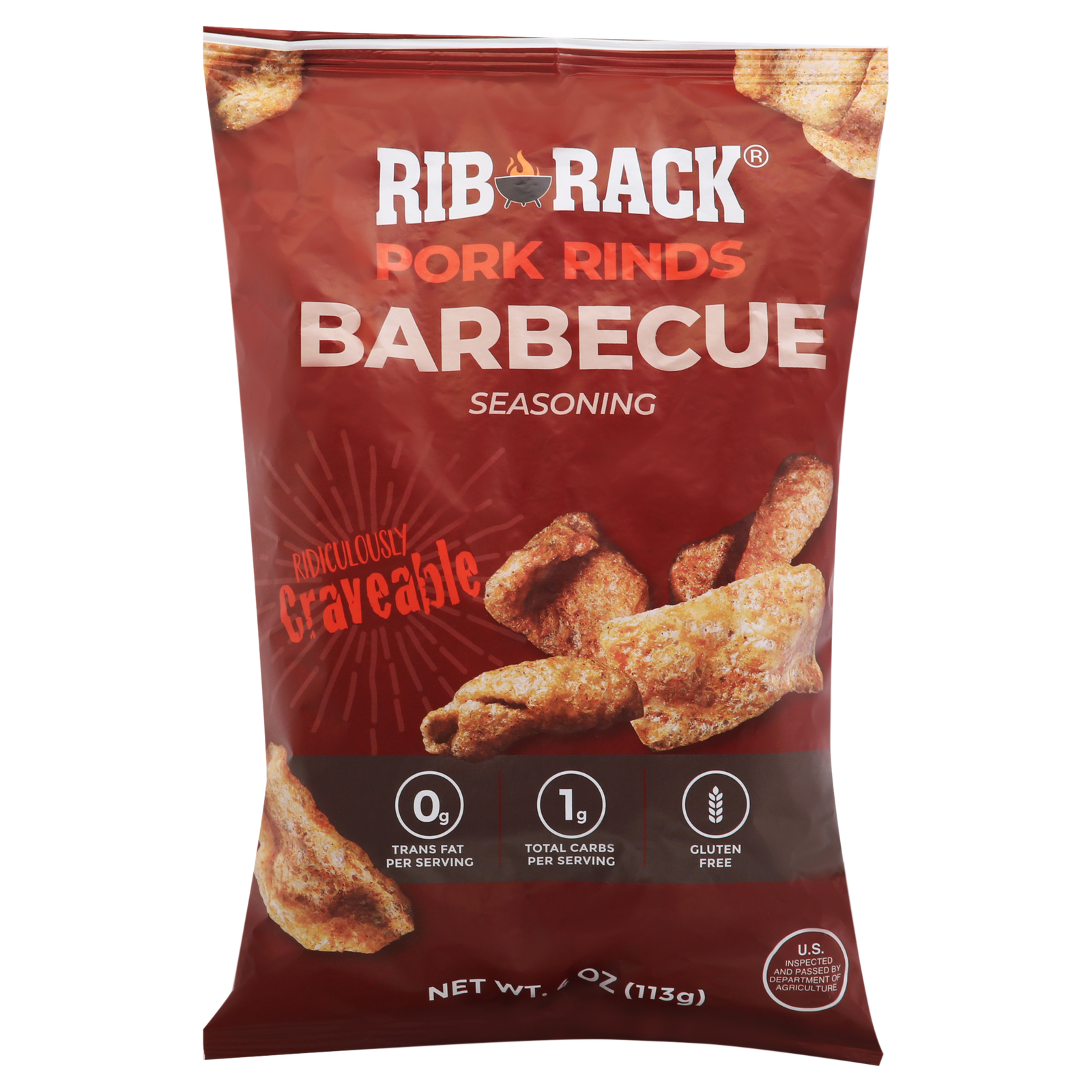 Rib Rack Pork Rinds Barbecue 4 Oz (Pack Of 12) | eBay