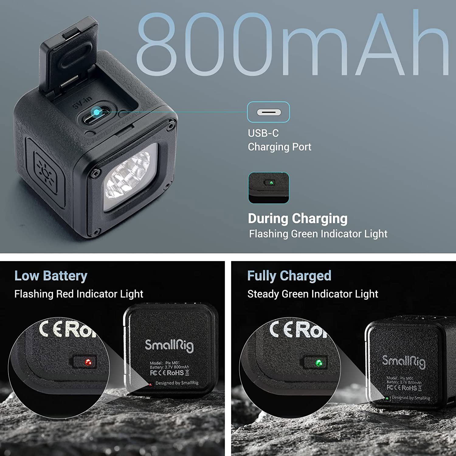 SmallRig LED Video Light, Mini Cube Light Rainproof Light Kit for GoPro ...