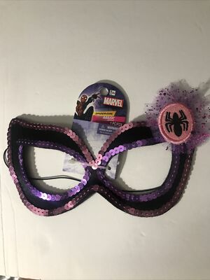 Marvel Spider-Girl Mask Purple And Black Sequins Fancy Costume ...