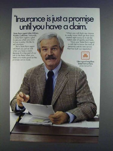 1980 State Farm Insurance Ad - Just a Promise | eBay