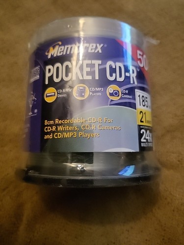 MEMOREX POCKET CD-R DISCS 50-PACK 185 MB 21 Minute 24x Multi Speed New ...