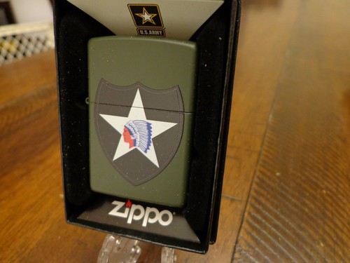 UNITED STATES ARMY US 2ND INFANTRY DIVISION ZIPPO LIGHTER MINT IN BOX ...