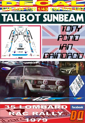 DECAL TALBOT SUNBEAM LOTUS TONY POND RAC R. 1979 DnF (06) | eBay UK