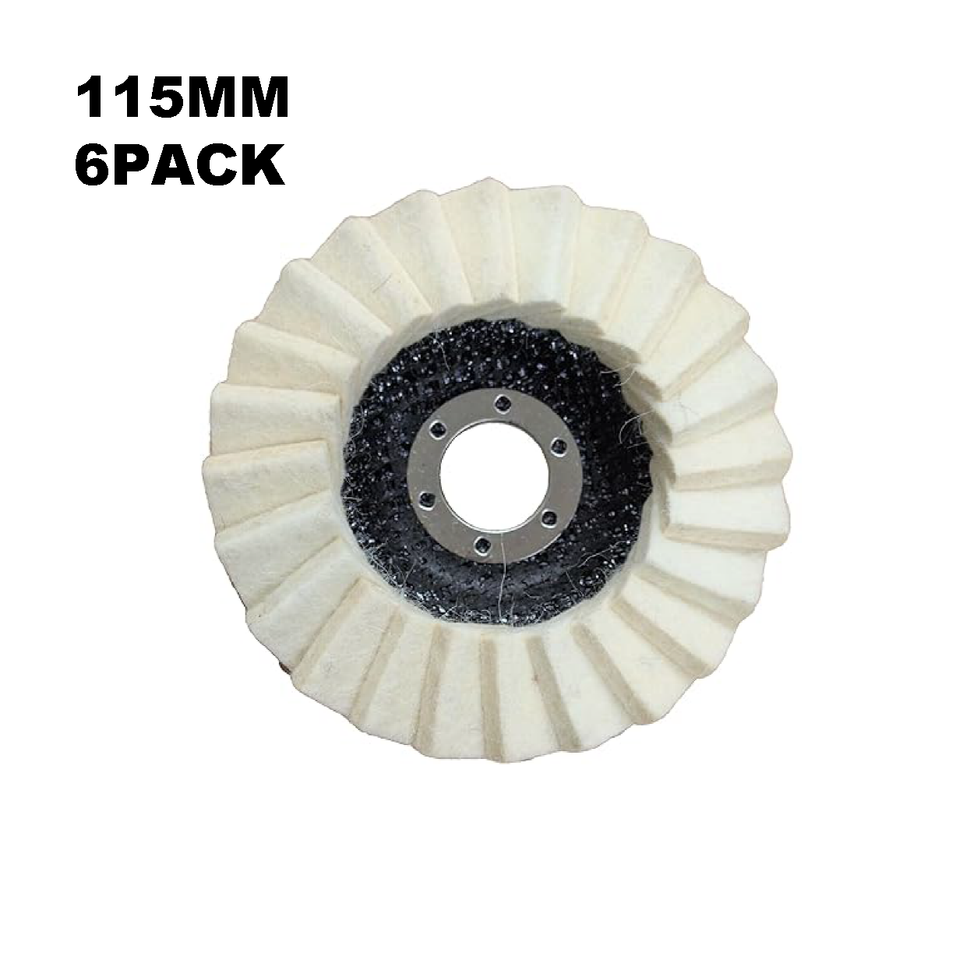 6/12 PACK 4.5/5in Felt Flap Disc Wool Polishing Buffing Wheel Pad for ...