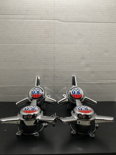 (4) U.S MAG SPINNERS CENTER CAPS 5 LUG U.S MAG WHEELS, 2"1/8 SPACING ...