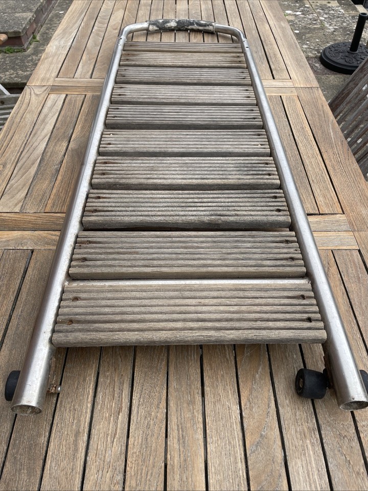 Gang plank Stainless Steel Boat Boarding platform With Teak Planks. | eBay UK
