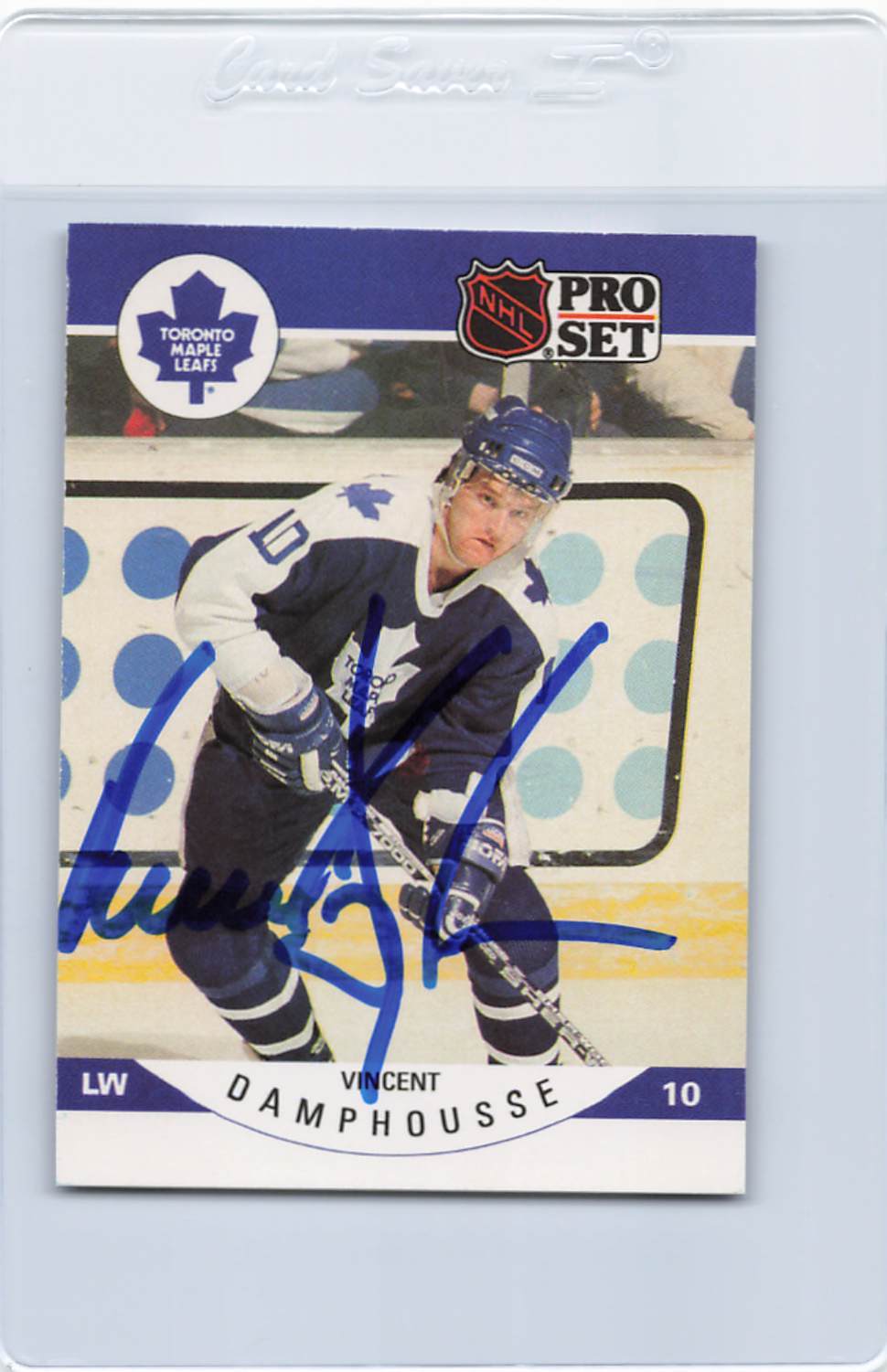 1990/91 Pro Set #278 Vincent Damphousse Maple Leafs Signed Auto *J6724 ...