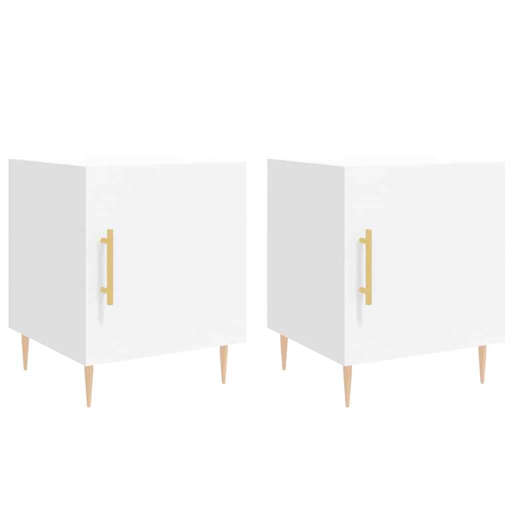 Tables de chevet 2 pcs blanc 40x40x50 cm bois d ing nierie | eBay