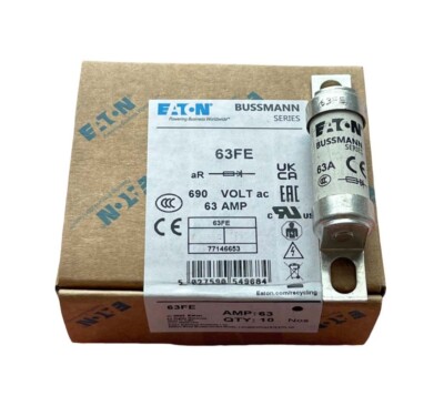 1pc ORIGINAL Bussmann 63FE 63A ( 63 Amp ) 690Vac Eaton Fuse BS88:4 High ...