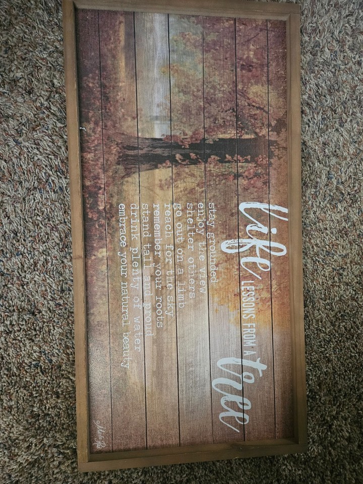 wall hanging life lessons from a tree wooden 24.5" by 12.5" with wooden ...