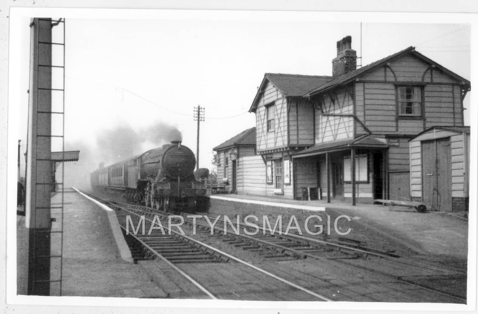 B29-Railway Photograph (wet room) print Manea Station (61842) 13-5-1954 ...