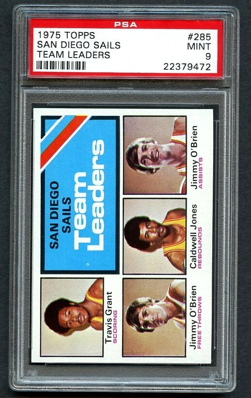 1975 Topps Basketball SAN DIEGO SAILS Team Leaders #285 PSA 9 MINT | eBay