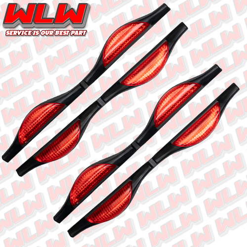 4pc Car Door Edge RED reflectors Protector Guard Reflecting Reflective ...