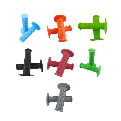 7/8" Soft Rubber Handlebar Throttle Handle Grips For Pit MX Dirt Bike ...