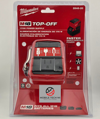 SEALED Milwaukee M18 TOP-OFF 2846-20 175 Watt Power Supply USB 18V ...