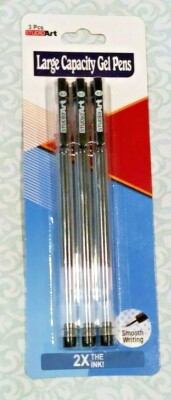 STUDIO ART Large Capacity Ink Gel Pens .5mm Classic - 3pack - Black ...