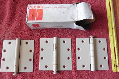 3 Qty Hager Steel Hinges 4.5" X 4.5" Full Mortise STD WGT hinge 1279 | eBay