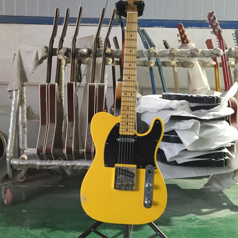 Custom Shop Nitro Yellow Color TL Electric Guitar SS Chrome Hardware ...