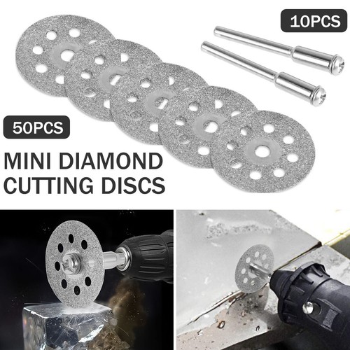 50Pcs Mini Diamond Cutting Discs Set with Connecting Rod 22mm 8 Holes ...