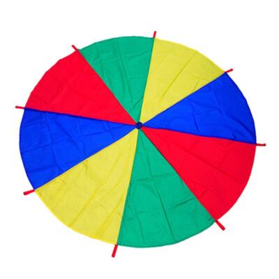6~16 Foot 4 Colors Kid Play Parachute with 8 Handles Cooperative Games ...