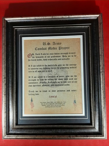 MC-BEST: Army Combat Medic Prayer FRAMED MATTED PERSONALIZED | eBay